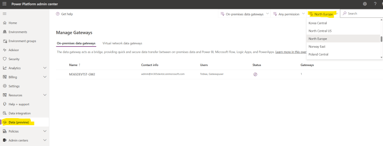 Roles required for Data Gateway usage in Power Platform – MSFTNERDS
